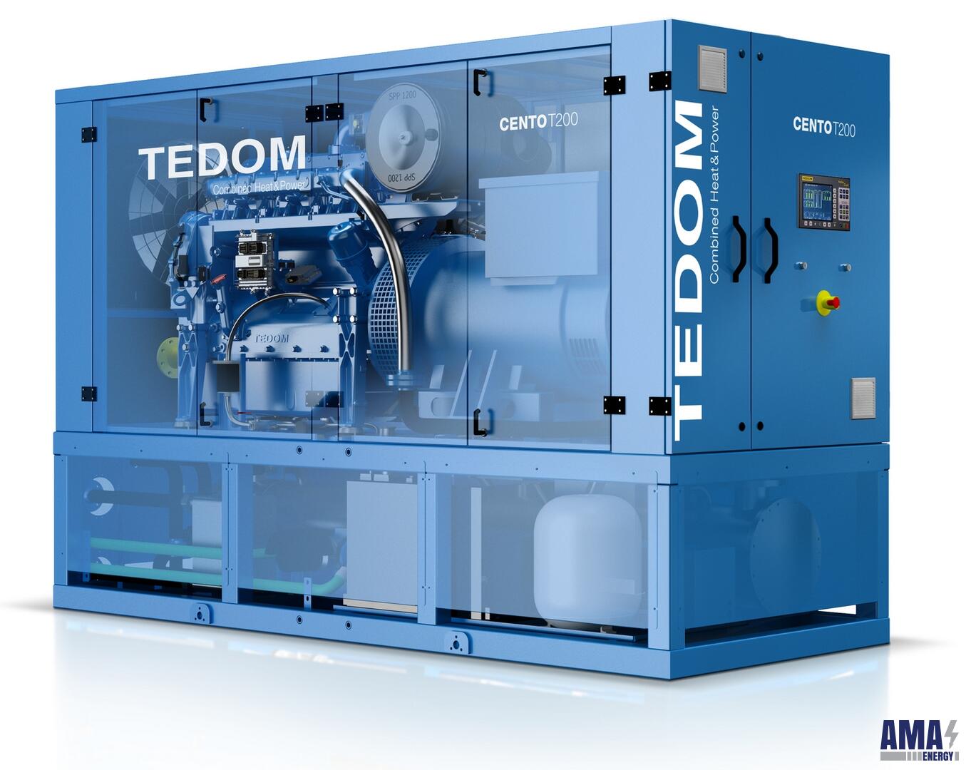 Tedom Cento 80 gas piston power plant | AmasEnergy